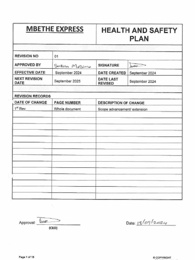 SHE Plan | PDF