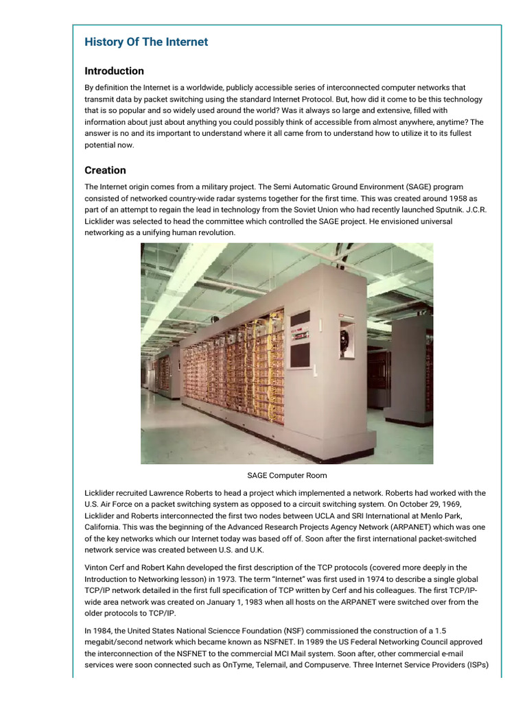 History of The Internet - Introduction To Information and Communication ...