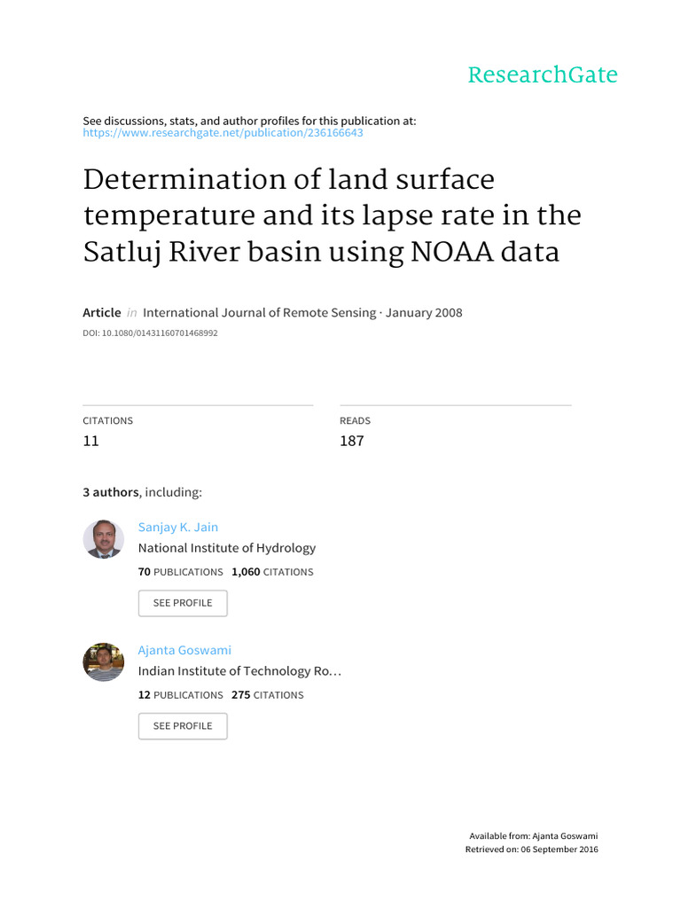 02 Land Surface Temperature And Its Lapse Rate Pdf