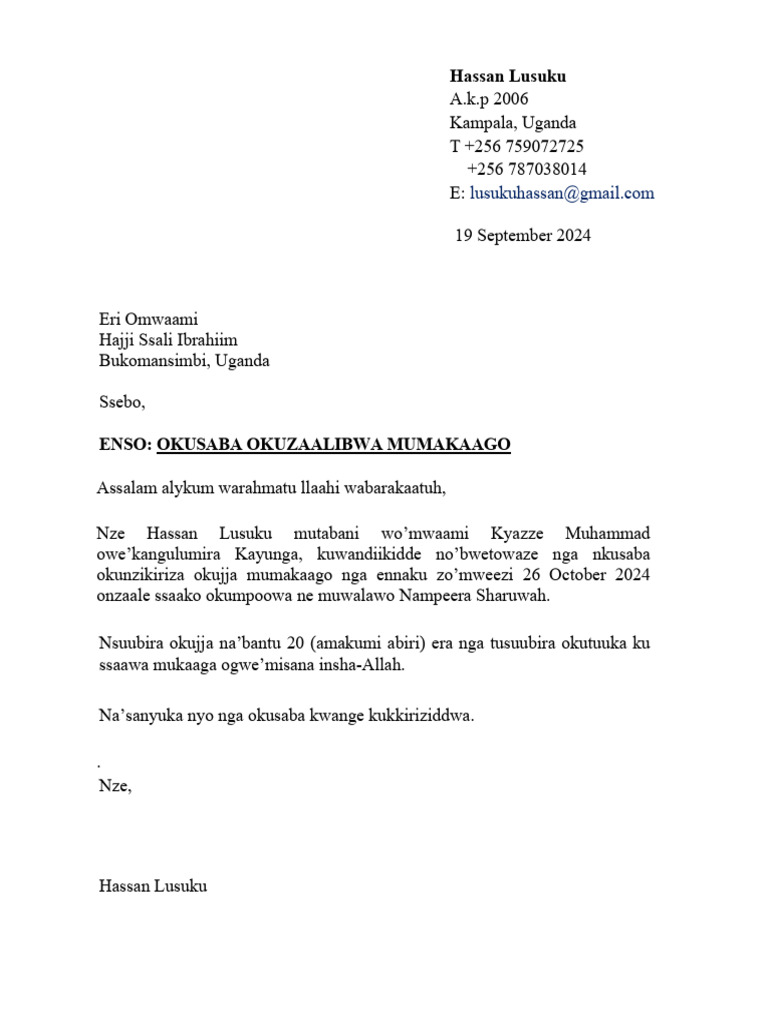 Kukyala LETTER 190924 | PDF