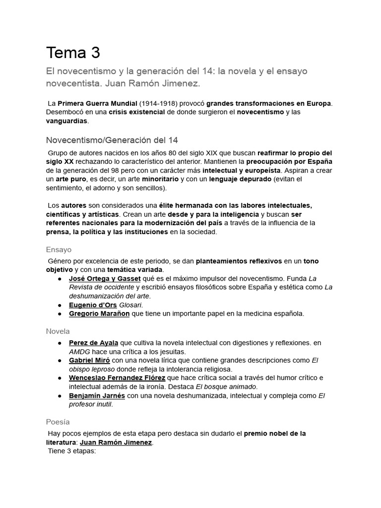 Tema 3 Literatura Evau | PDF