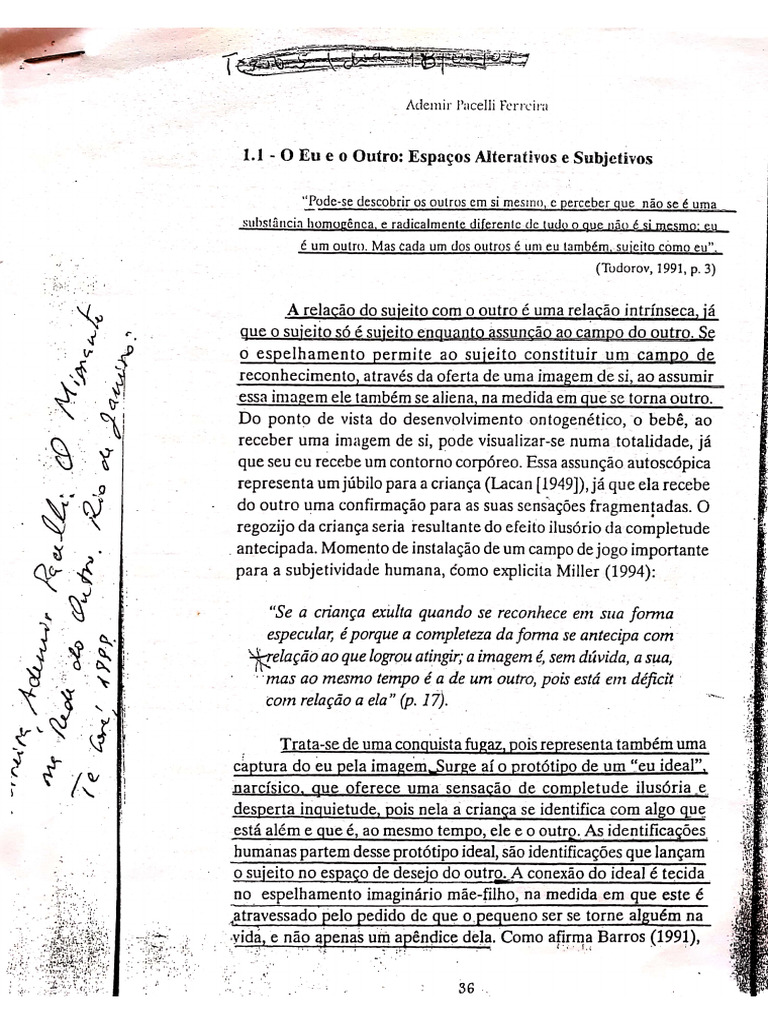 Texto 5 - O Eu e o Outro | PDF