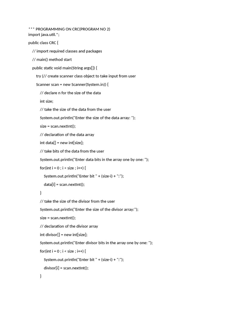 CRC Java Code | PDF
