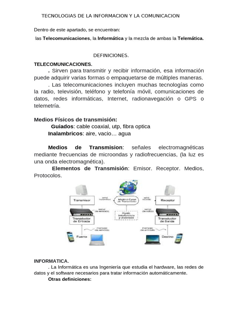 Definicion de Teleco, Telematica e Informatica | PDF
