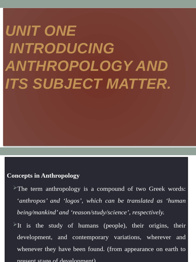 Introduction to Anthropology Concepts | PDF | Kinship | Social Science