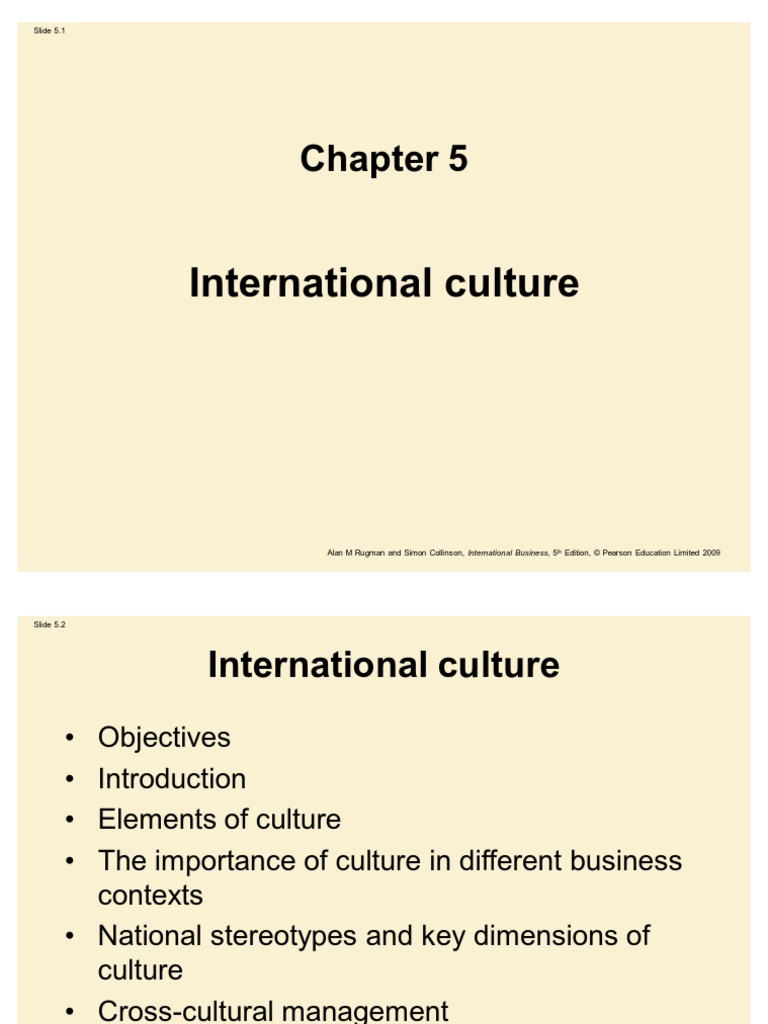 Lecture | PDF | Organizational Culture | International Business