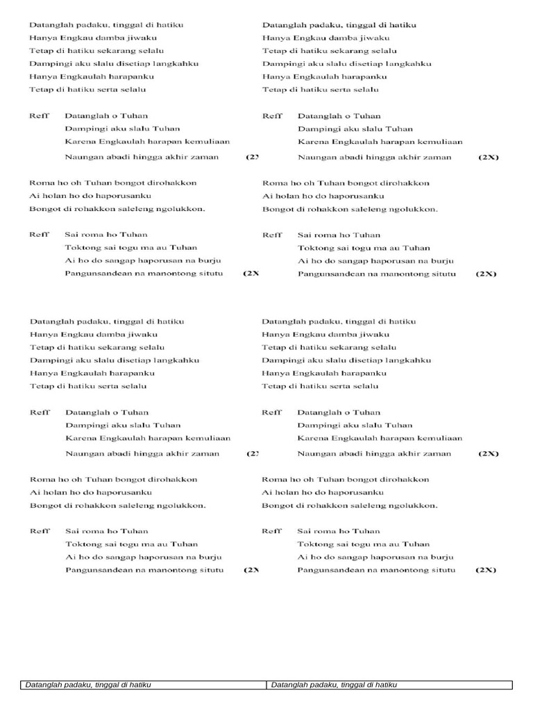 Lagu Datanglah Padaku | PDF