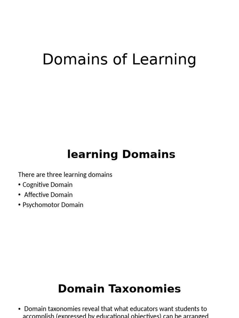 Domains of Learning | PDF