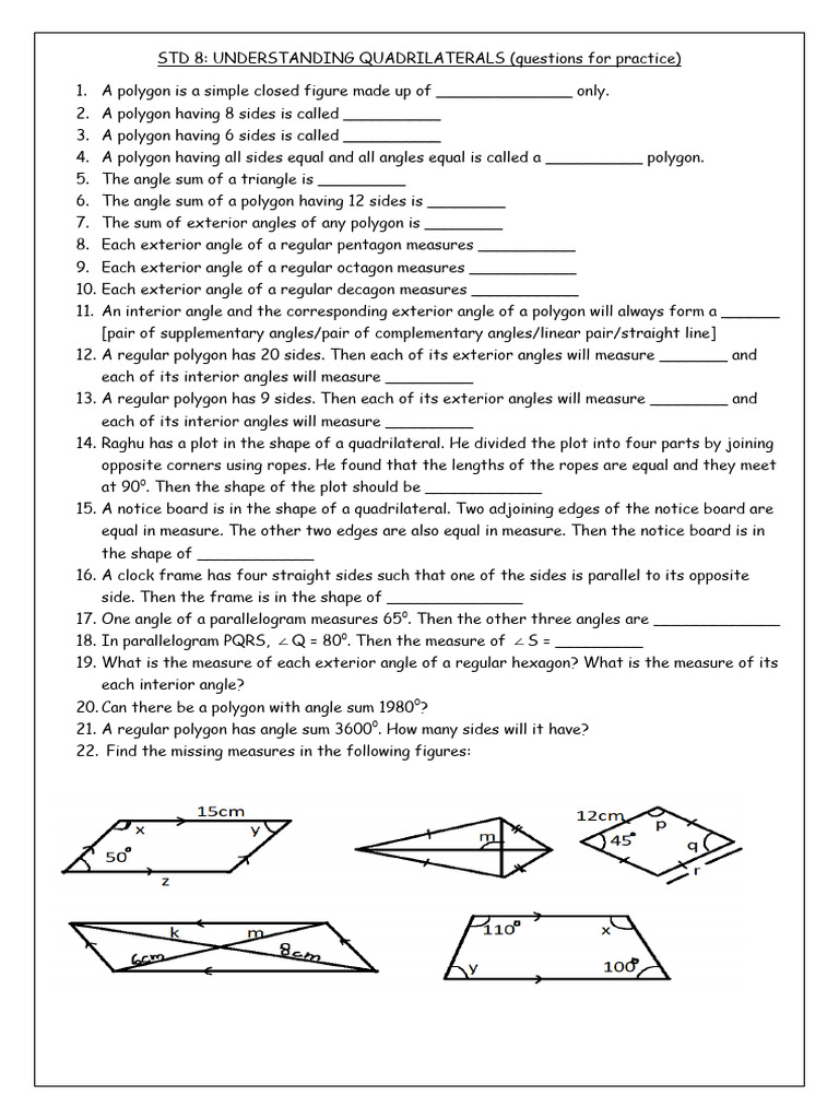 8th STD Understanding Quadrilaterals | PDF