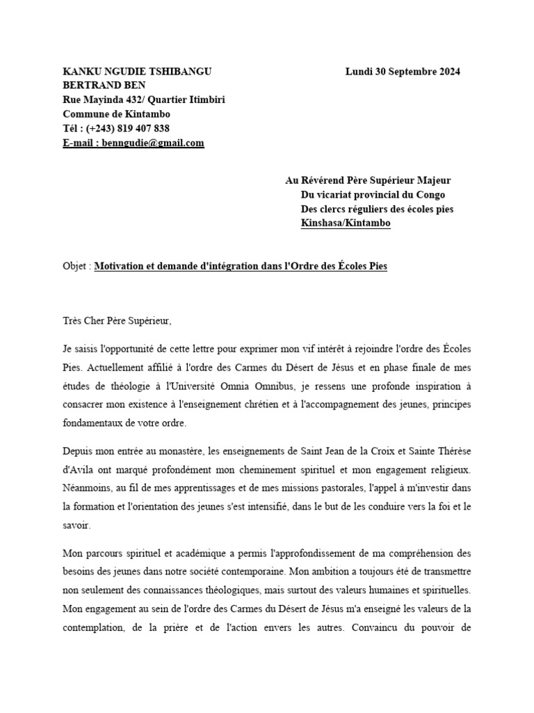 Demande D'intégration | PDF