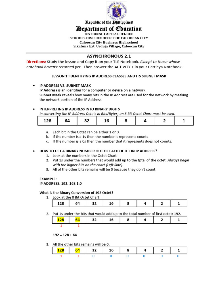 Q2 Asynchronous-1 Subnet-Mask | PDF