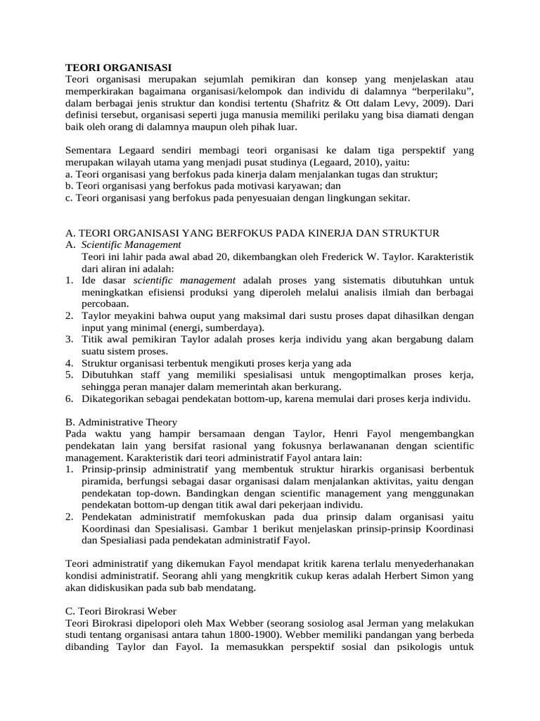 Teori Organisasi | PDF