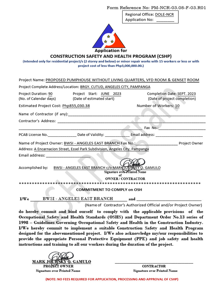 CSHP Application Form | PDF