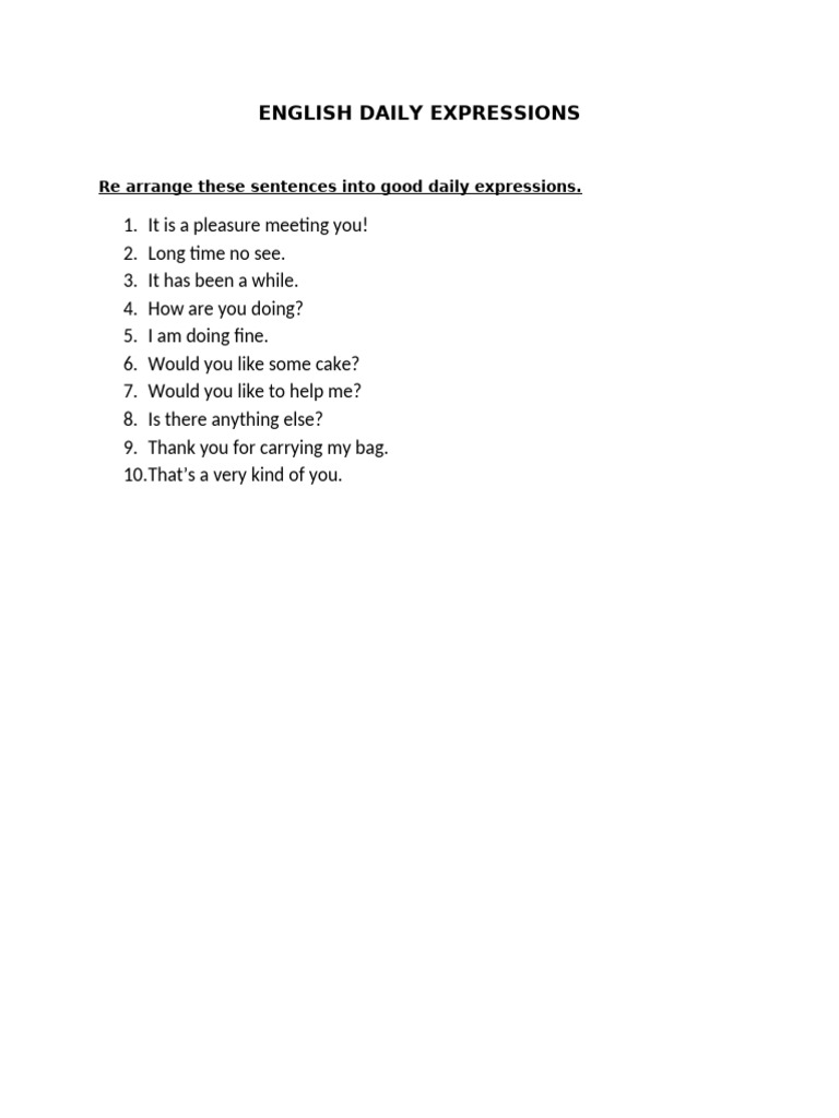 Daily Expression | PDF