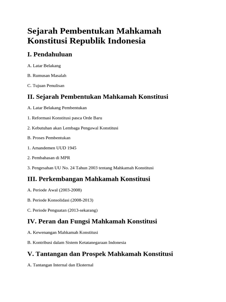 Sejarah Pembentukan Mahkamah Konstitusi Republik Indonesia | PDF