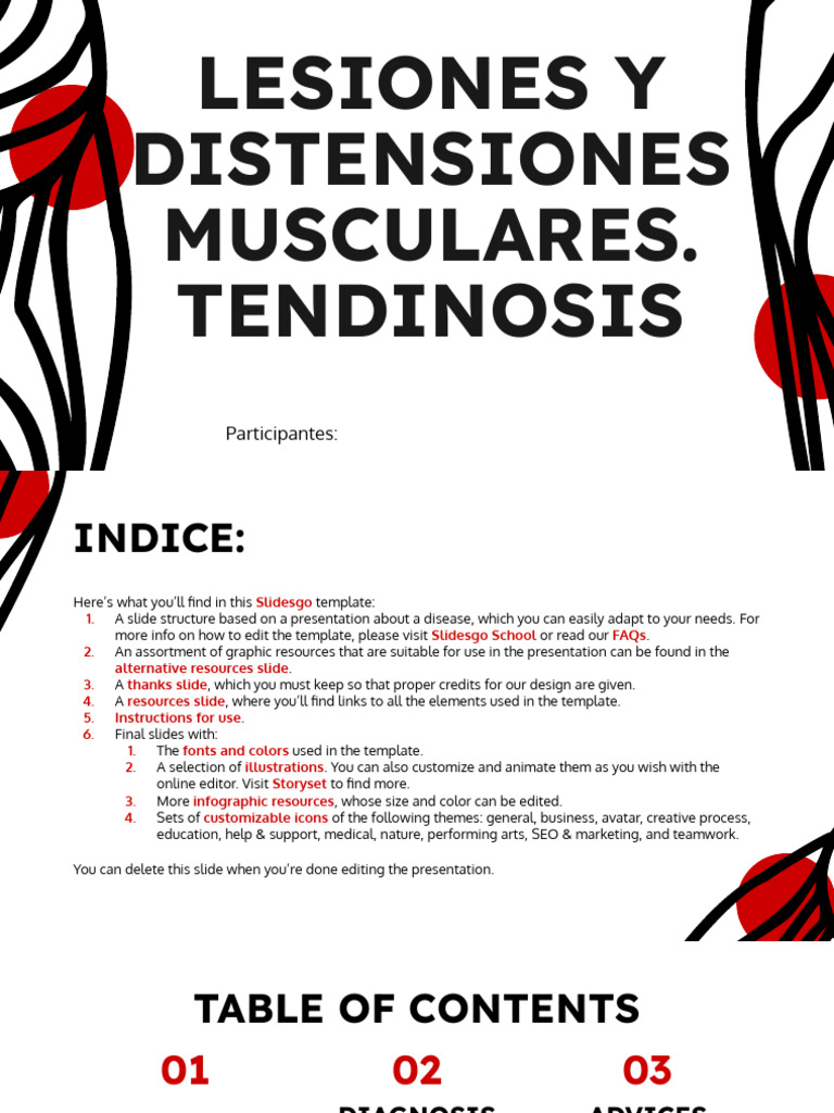 Lesiones y Distensiones Musculares - Tendinosis | PDF