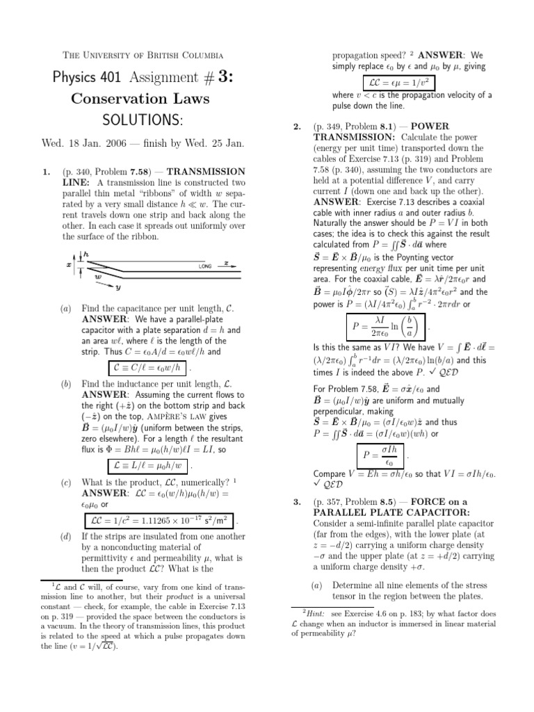 Conservation Laws: Assignment # | PDF
