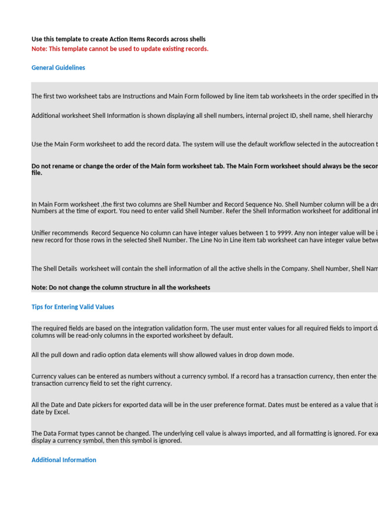 ActionItems Bulkcreate Template | PDF