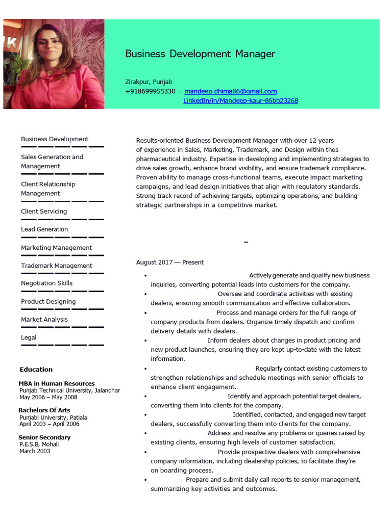 MandeepKaur BDM | PDF