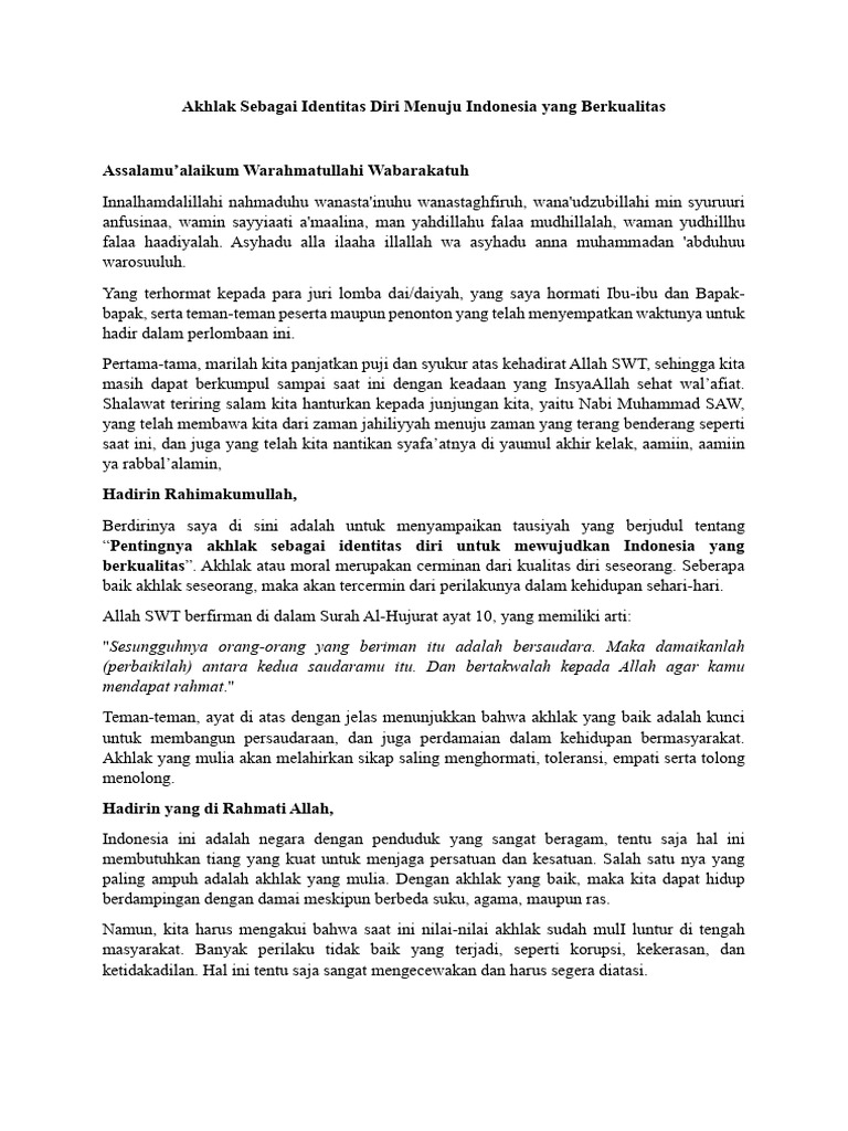 Teks Dai Daiyah | PDF | Quran | Lifestyle