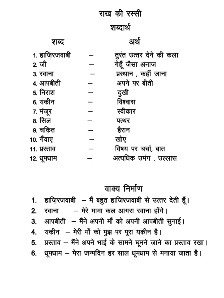 Rakh Ke Rassi Chapter 1 | PDF