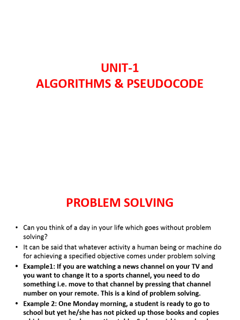 KCA 101 (Lec 5) - ALgorithms | PDF KCA 101 (Lec 5) - ALgorithms | PDF