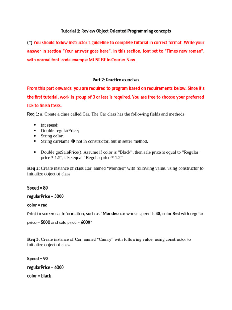 Tutorial 1-Answer | PDF