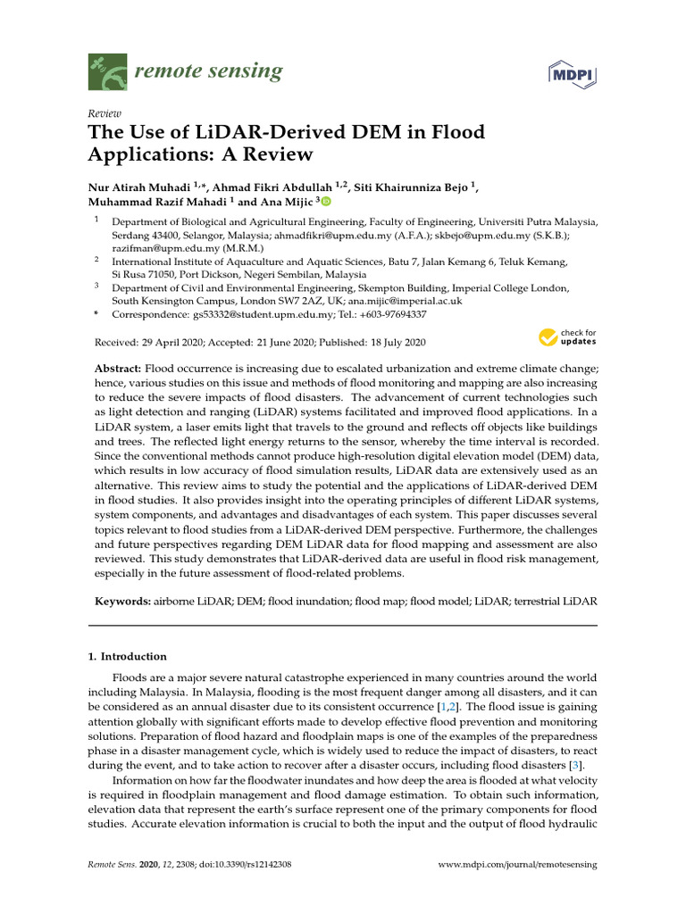 The Use of LiDAR-Derived DEM in Flood Applications | PDF The Use of LiDAR-Derived DEM in Flood Applications | PDF