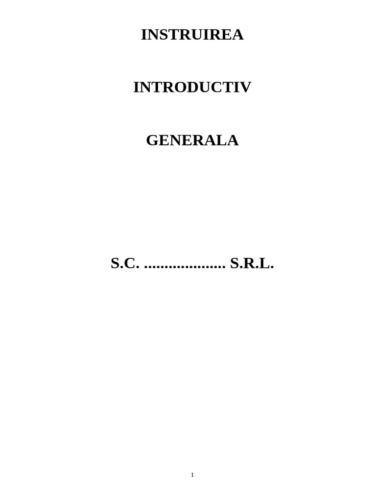 Tematica Instruire Generala | PDF