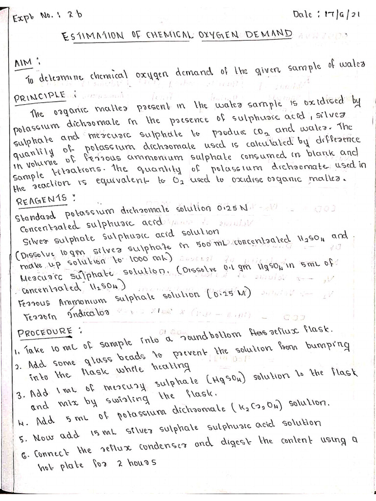 COD Expt | PDF