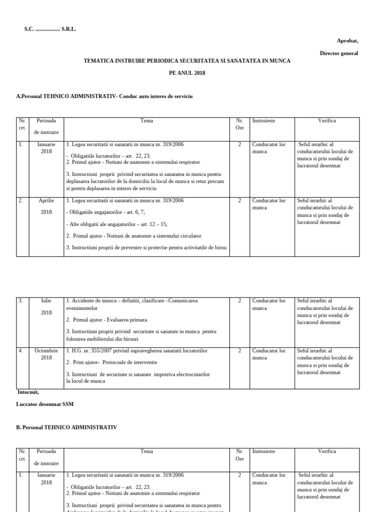 6.tematica Instruire Periodica | PDF