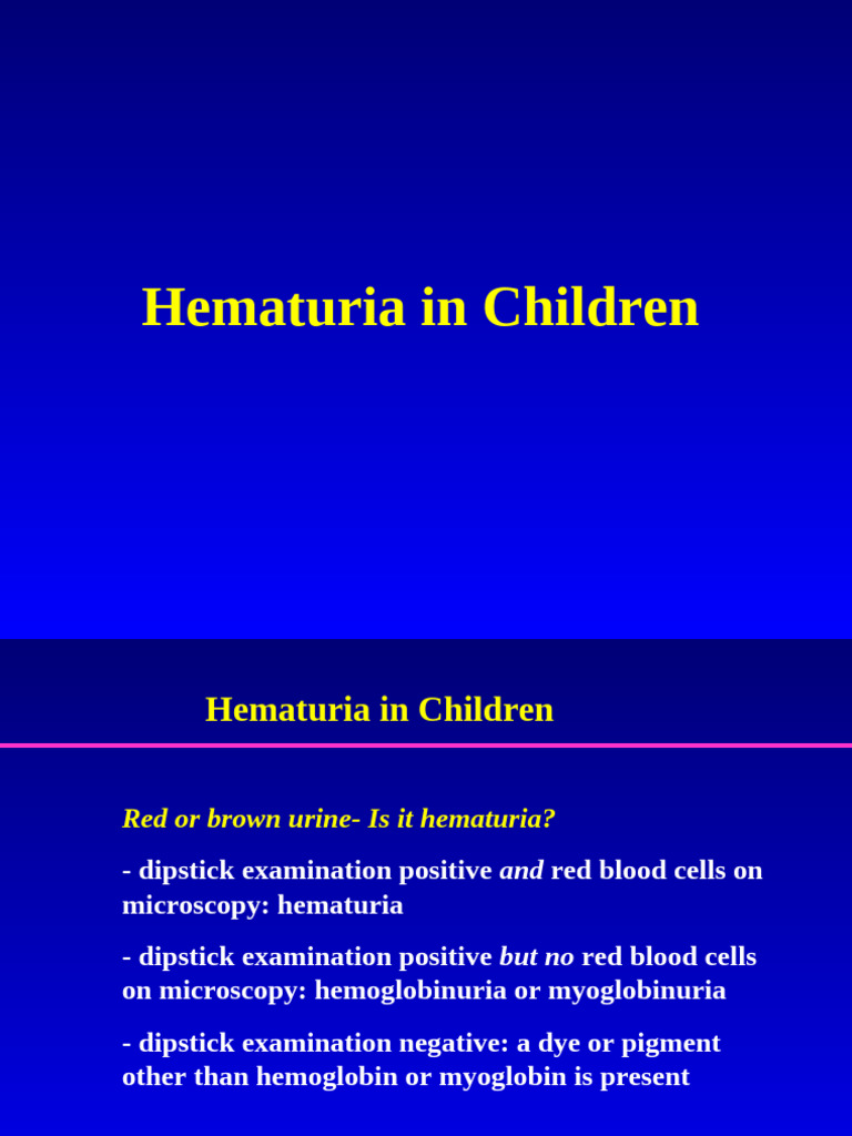 Hematuria in Children | PDF