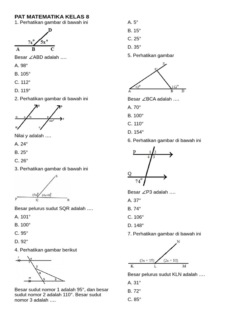 PAT MTK KELAS 8 | PDF
