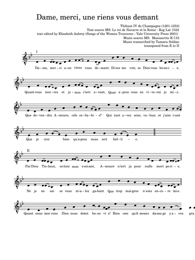 Dame, merci, (duet) | PDF