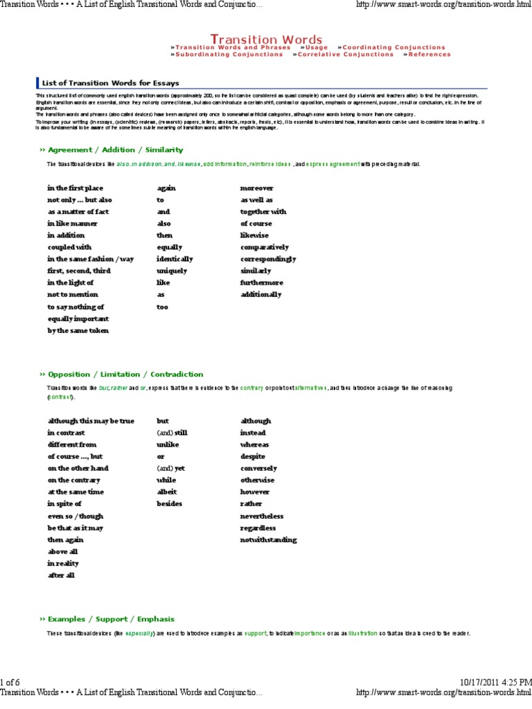 Transition Words | Comma | Sentence (Linguistics)