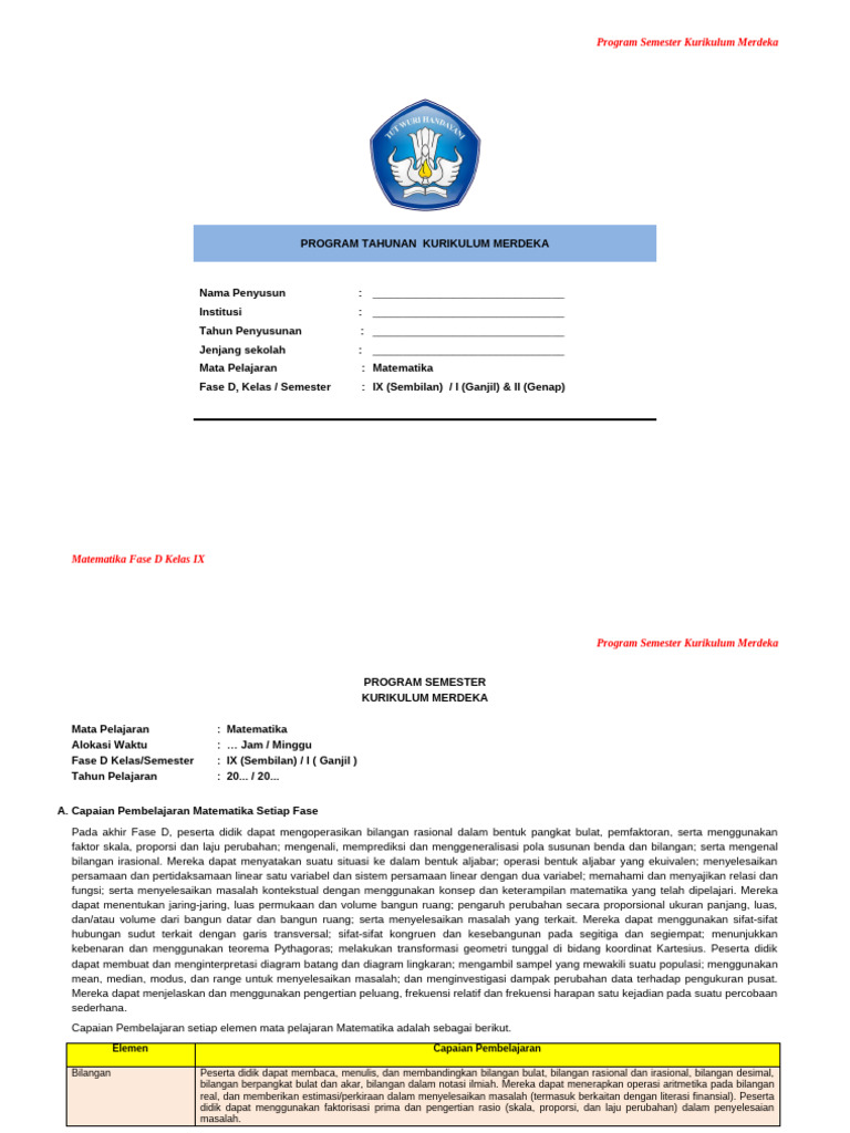 Promes Kurikulum Merdeka | PDF