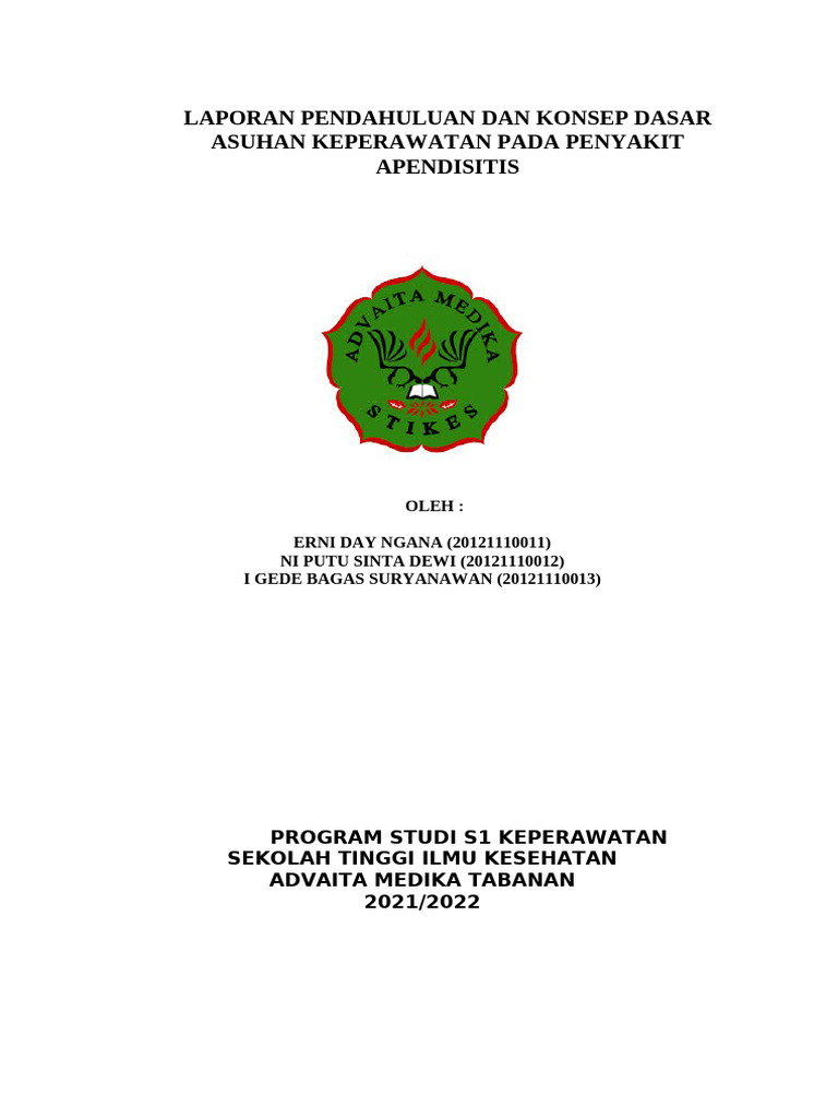 LP, ASKEP, Dan Contoh Kasus Apendisitis 3 | PDF