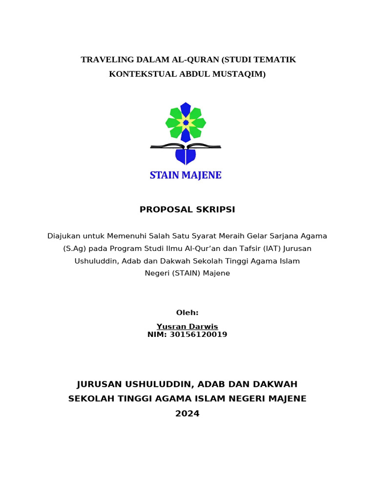 PROPSAL SKRIPSI YUSRAN | PDF