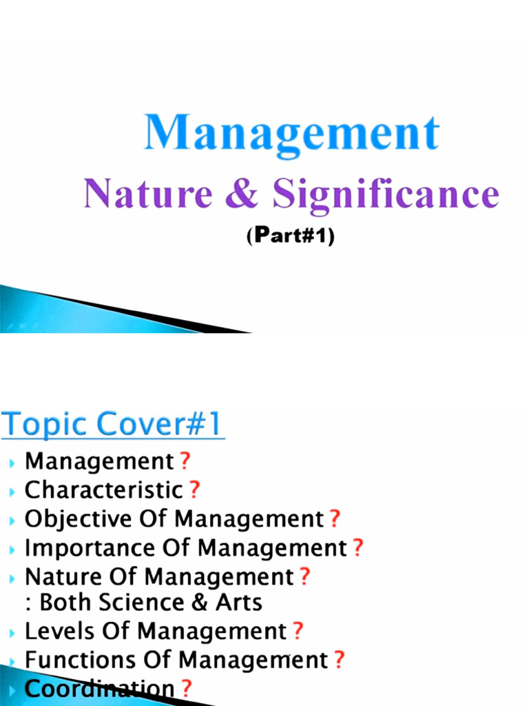 Principles of Management Unit 1 | PDF