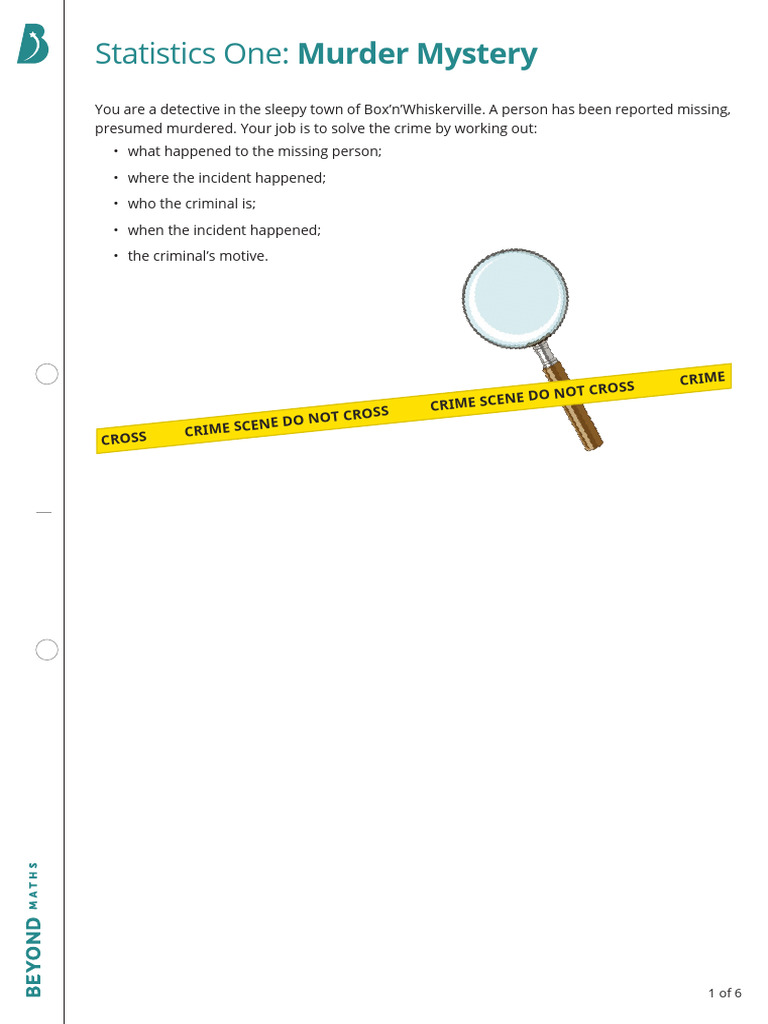 Statistics One - Murder Mystery Pack | PDF