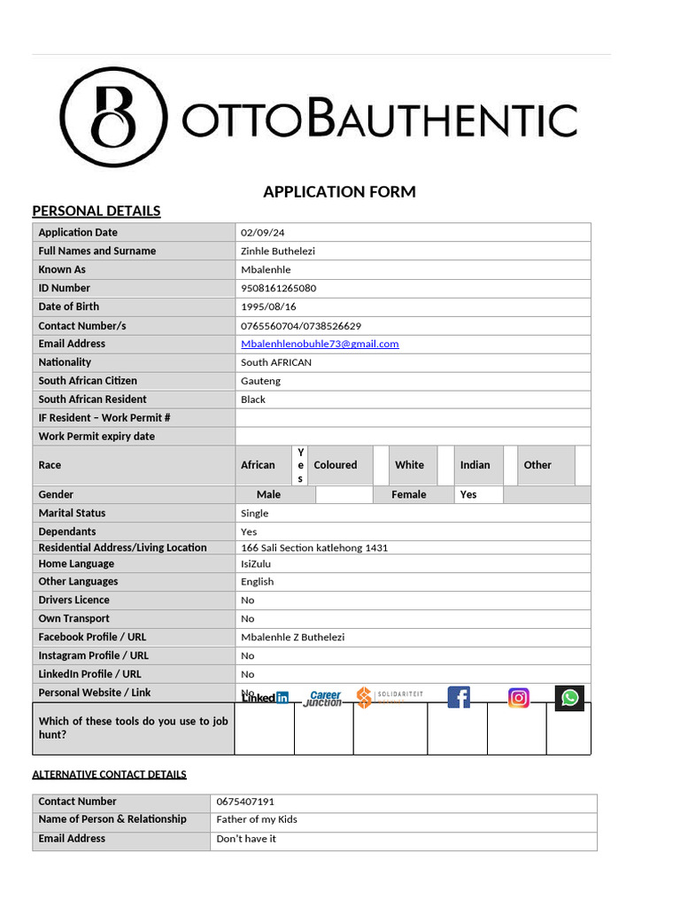 01 OB Application Form 2024 | PDF