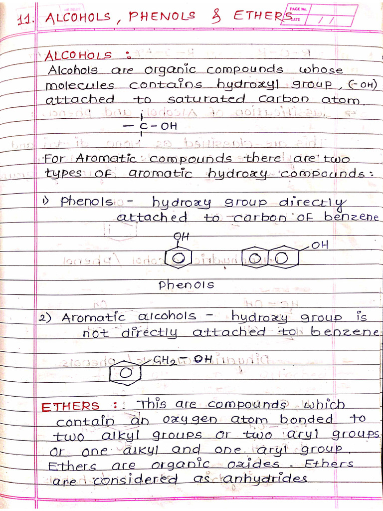 11. Alcohols,Phenols & Ethers | PDF
