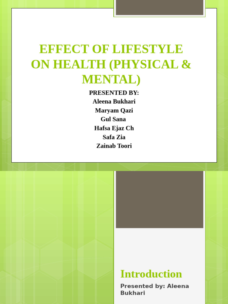 Effect of Lifestyle On Health | PDF | Validity (Statistics) | Self ...