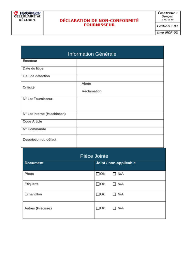 Déclaration Non Conformité 2 | PDF