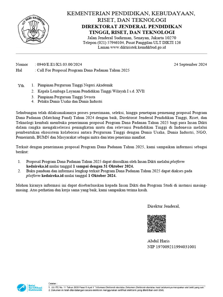 Call For Proposal PDP 2025 | PDF