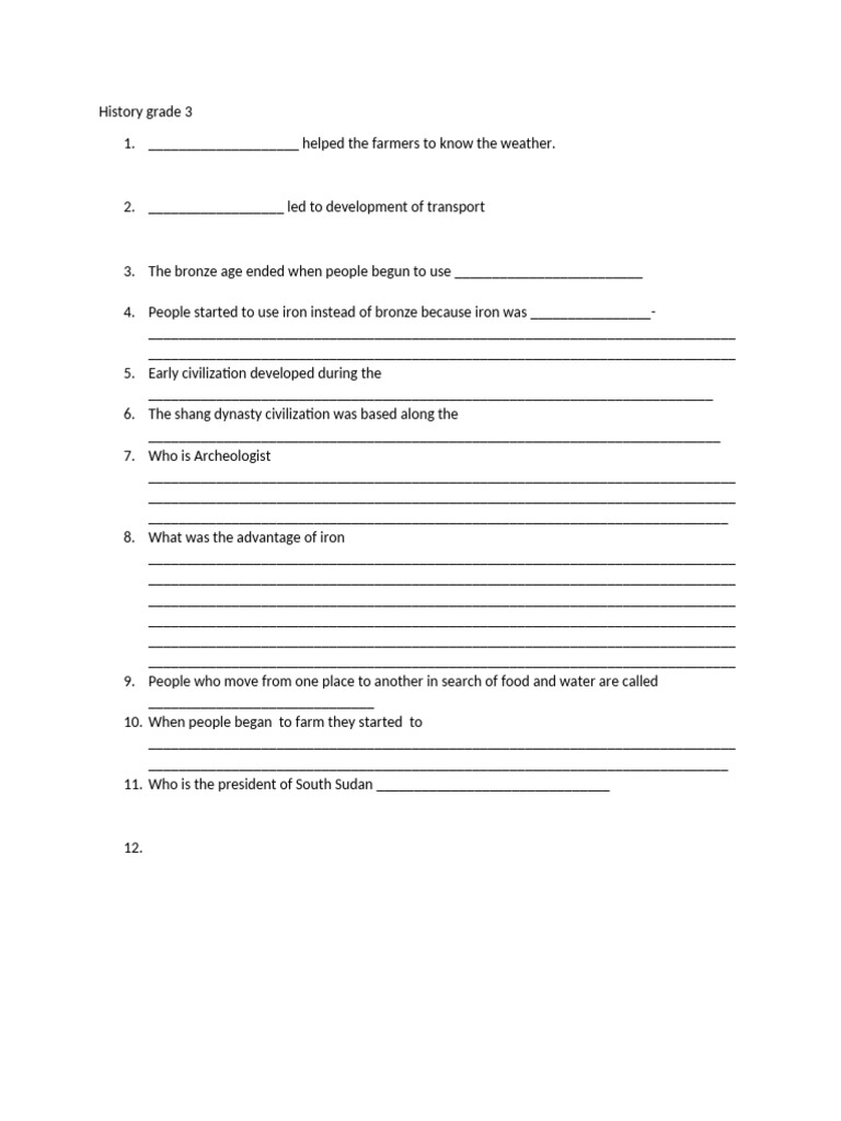 History Grade 3 | PDF
