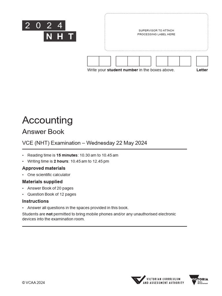 2024 Vcaa NHT Answer Book | PDF