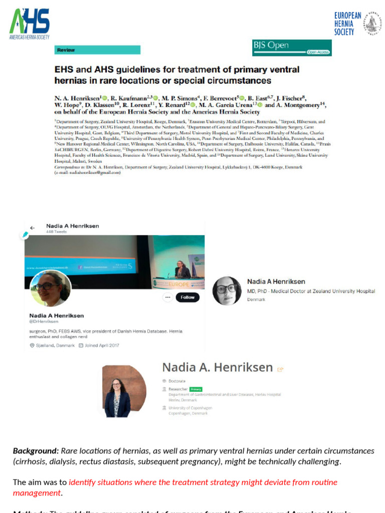 Hernia EHS and AHS Guideline 2020 | PDF