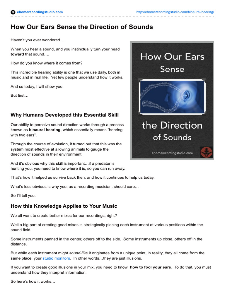 Binaural Hearing | PDF | Sound | Self-Improvement