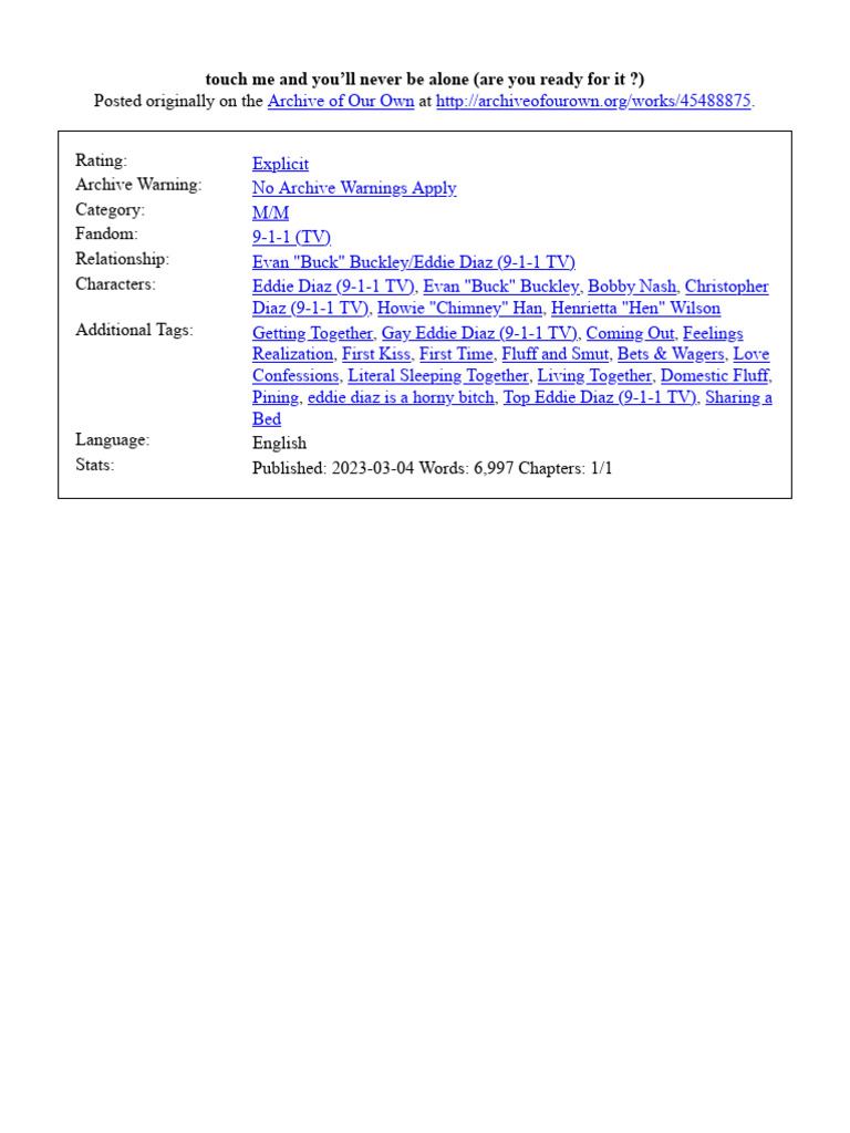 Touch Me and Youll Never | PDF